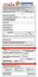 Tonga Passenger Arrival Card: What You Need to Know - Tonga Pocket Guide